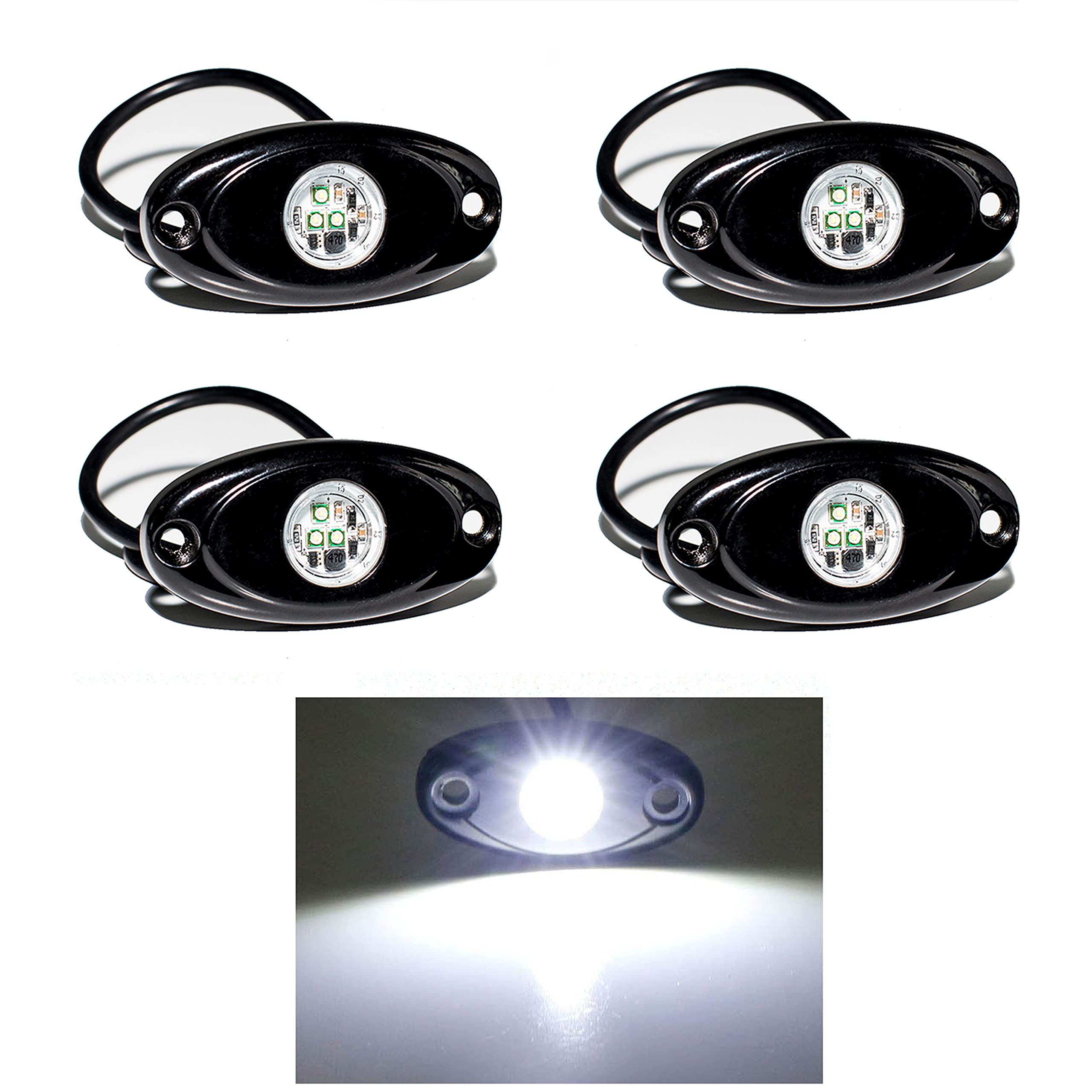 YONEDA Rock Lights for Trucks(4 Pods White)