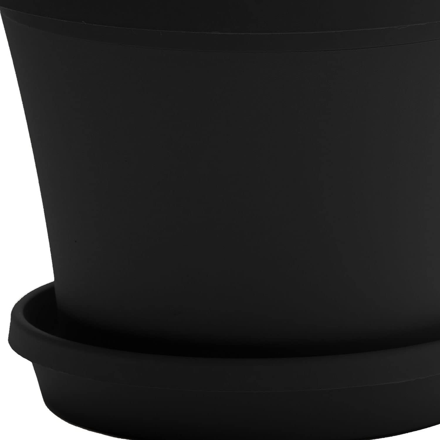 Bloem Terra Pot Planter: 24" - Black - Durable Resin Pot, for Indoor and Outdoor Use, Gardening, 16 Gallon Capacity, Saucer Sold Separately