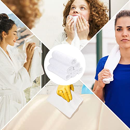 Orighty 6-Pack White Hand Towels - Quick Drying & Absorbent Microfiber Bathroom Hand Towel 16x28 inches - Lightweight & Thin White Towels - Multi Purpose for Gym, SPA, Hotel & Bathroom