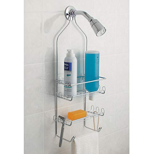 iDesign Steel Hanging Shower Caddy Organizer, The Milo Collection – 9” x 4.5” 21.25”, Silver