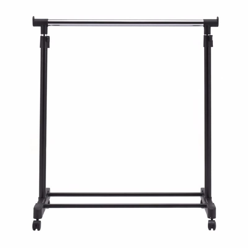 DOUBAO Adjustable Rolling Clothes Hanger Coat Rack Floor Hanger Storage Wardrobe Clothing Drying Racks with Shoe Rack
