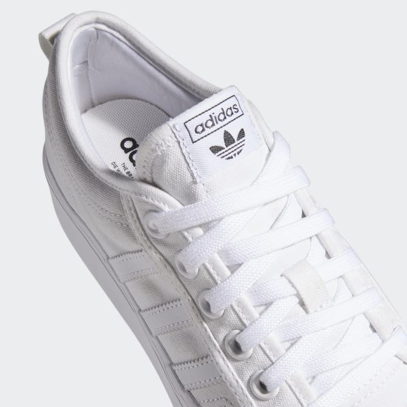 adidas Originals Women's Nizza Platform, White/White/White, 6