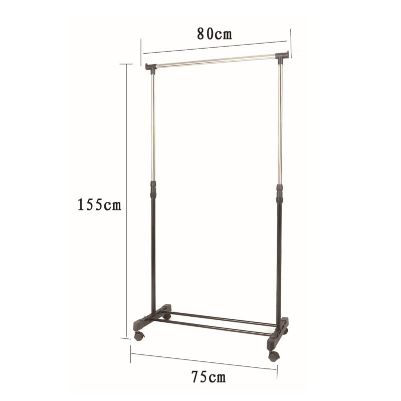 DOUBAO Adjustable Rolling Clothes Hanger Coat Rack Floor Hanger Storage Wardrobe Clothing Drying Racks with Shoe Rack