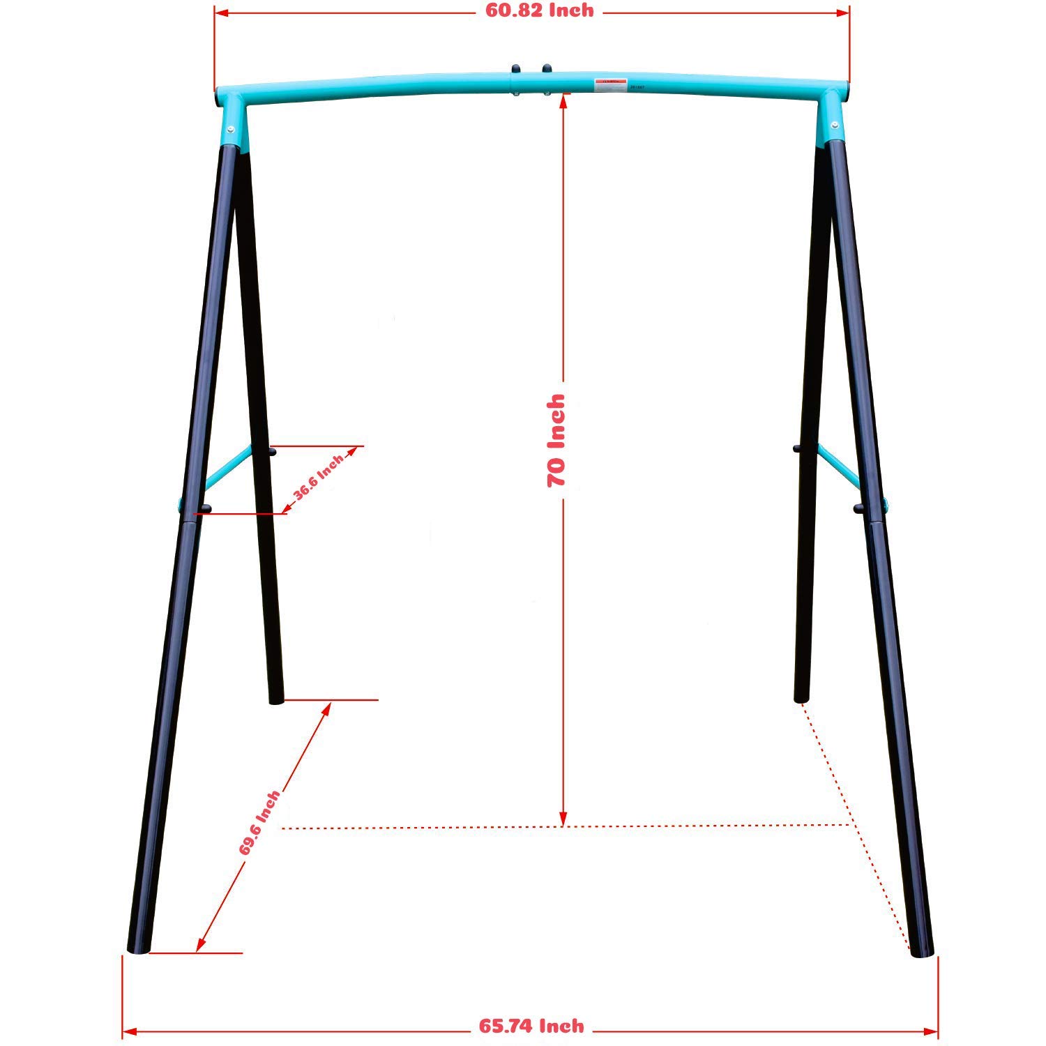 UFO A-Frame Metal Swing Set for 1 or 2 Children, Kids & Toddlers