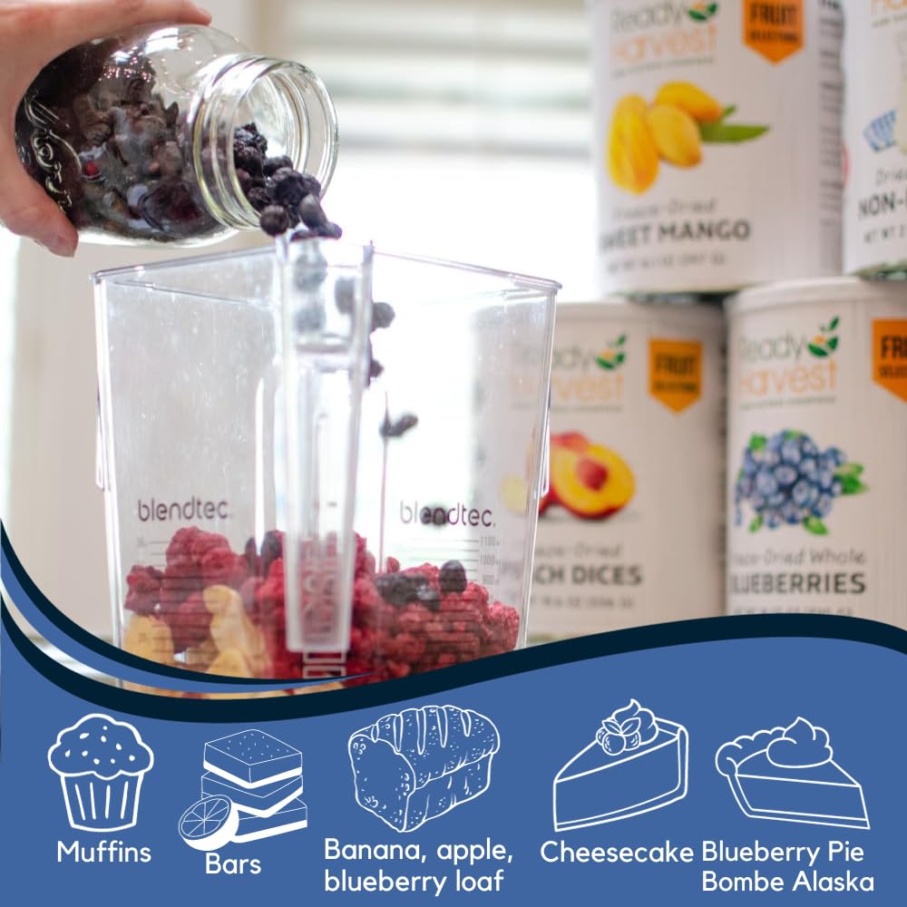 Ready Harvest Freeze-dried Blueberries | Blueberries Freeze-dried Fruit Snacks | Healthy Snacks Trail Mix | Camping food, School Snacks or Emergency Food Supply 30 Years | #10 Can
