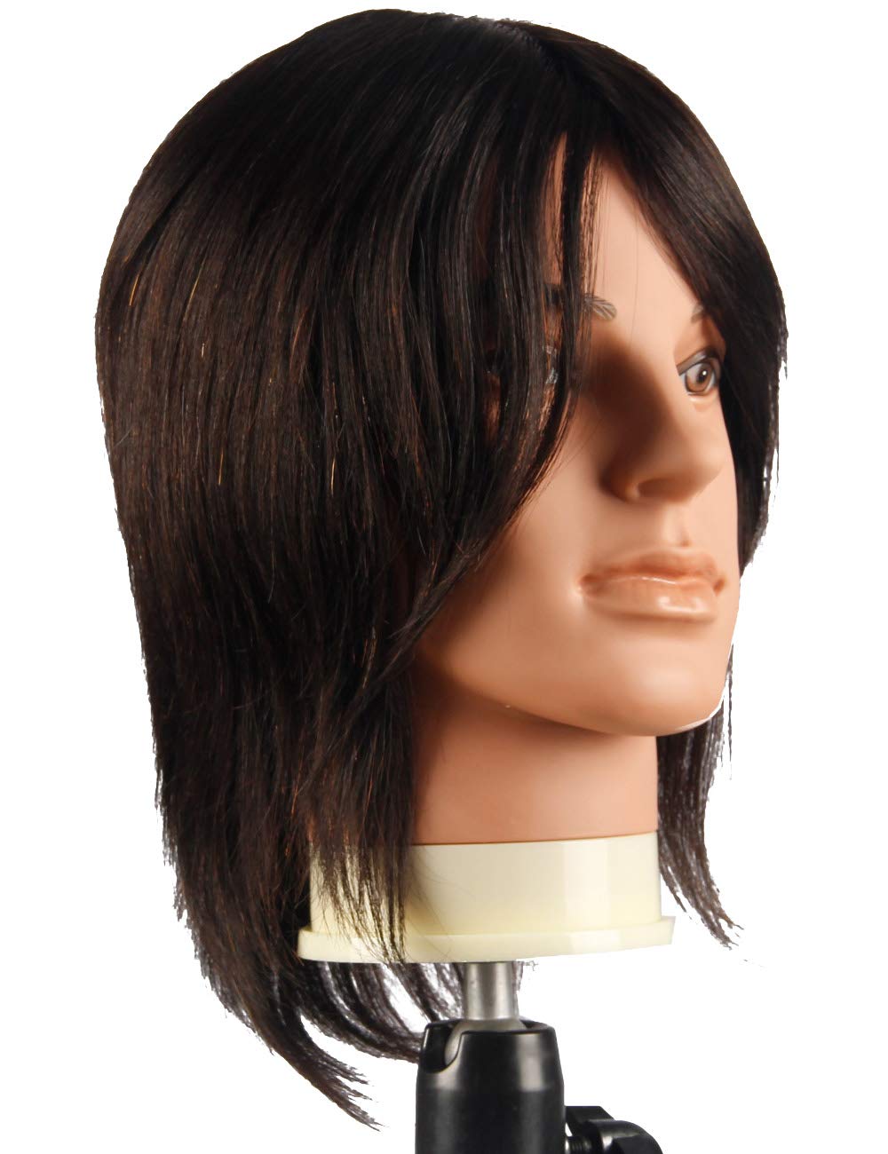 Male Mannequin Head With 100% Human Hair Cosmetology Manikin head for Cutting Styling With Doll Head for Hair Styling with Clamp Stand