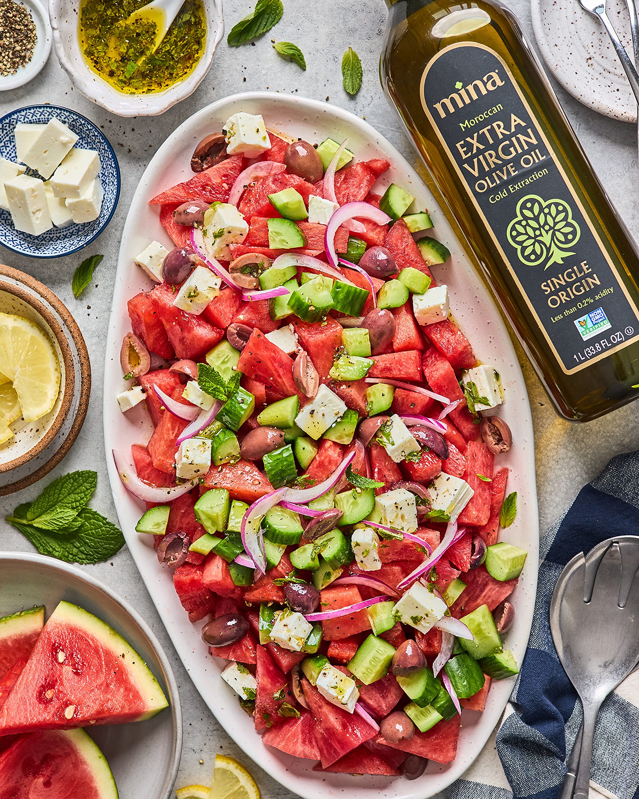 Mina Olive Oil Extra Virgin 16.9 Fl Oz, New Harvest, Polyphenol Rich Olive Oil for Cooking, Moroccan Extra Virgin Olive Oil, Single Origin Olive Oil, Cold Extraction, Less than 0.2% Acidity, 500 ml
