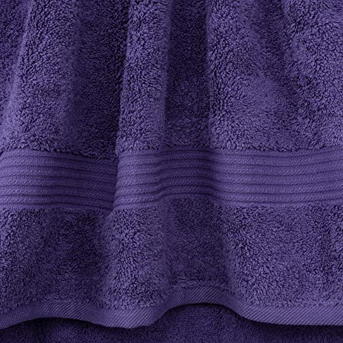 Cotton Paradise 6 Piece Towel Set, 100% Cotton Soft Absorbent Turkish Towels for Bathroom, 2 Bath Towels 2 Hand Towels 2 Washcloths, Purple Towel Set