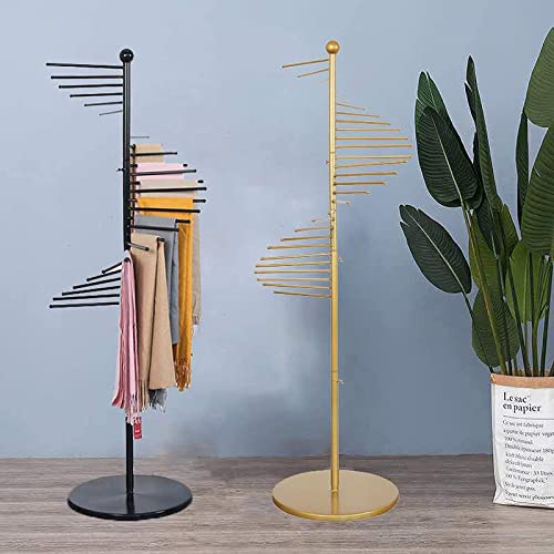 RUDANDAN Commercial Clothes Display Rack Metal Iron Scarf Stand Floor -Standing Sheets Belt Suit Pants Hanging Rack ,150/170cm Height(Color:Gold,Size:42x170cm)