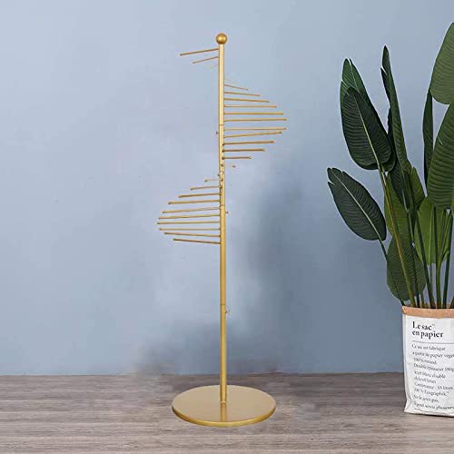 RUDANDAN Commercial Clothes Display Rack Metal Iron Scarf Stand Floor -Standing Sheets Belt Suit Pants Hanging Rack ,150/170cm Height(Color:Gold,Size:42x170cm)