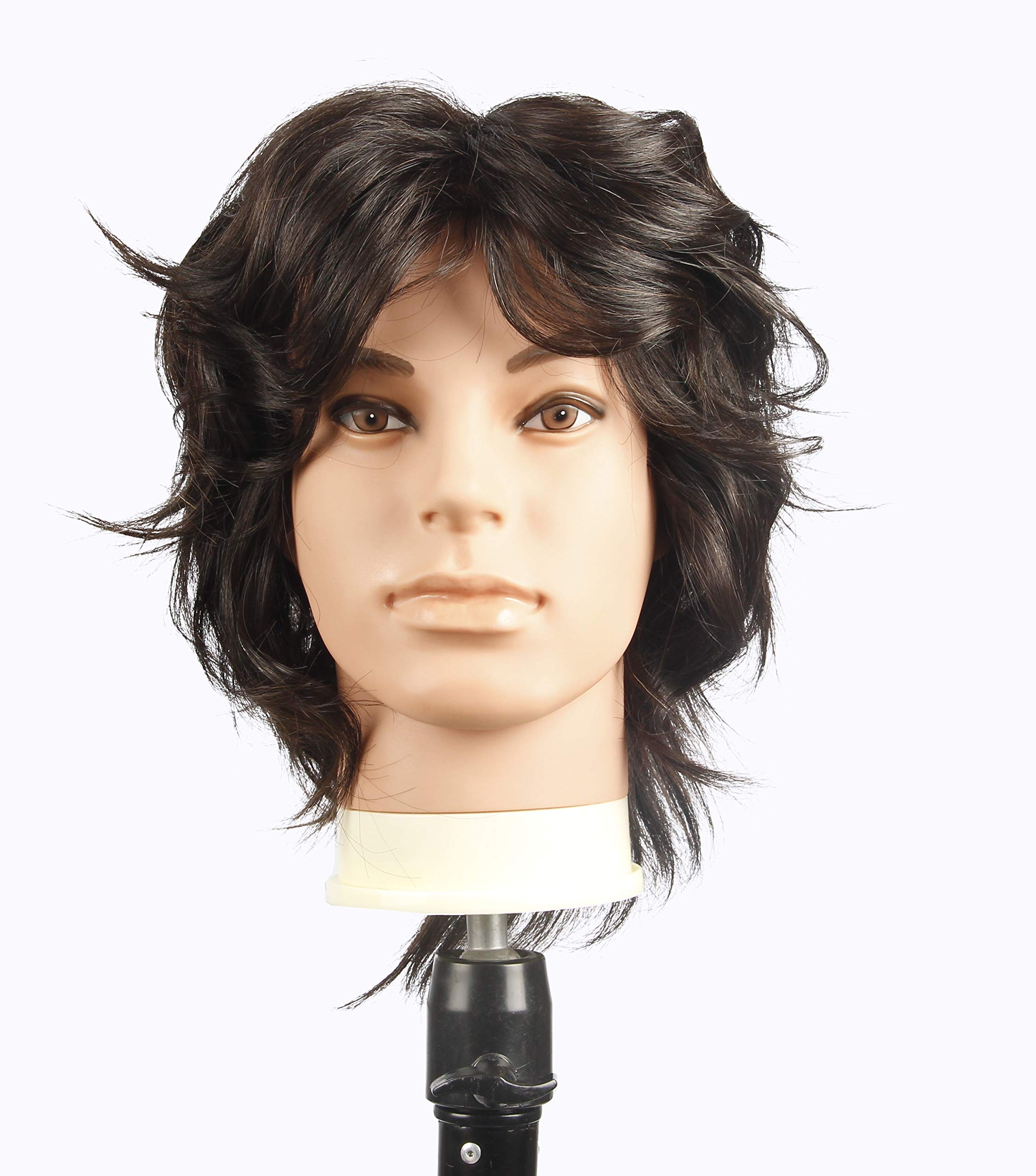 Male Mannequin Head With 100% Human Hair Cosmetology Manikin head for Cutting Styling With Doll Head for Hair Styling with Clamp Stand