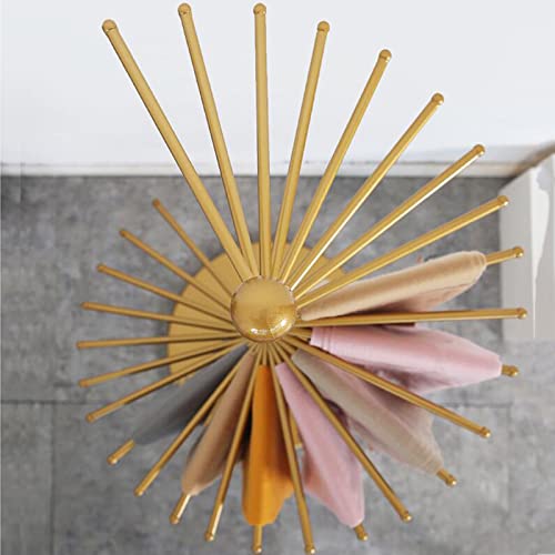 RUDANDAN Commercial Clothes Display Rack Metal Iron Scarf Stand Floor -Standing Sheets Belt Suit Pants Hanging Rack ,150/170cm Height(Color:Gold,Size:42x170cm)
