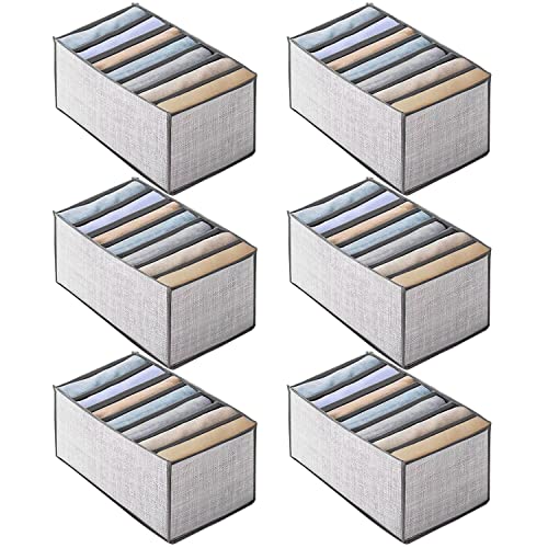LIEEDRSF 6PCS Wardrobe Clothes Organizer 7 Grids/Washable Drawer Organizer Clothes/Clothes Organizer for Folded Clothes/Organizer for Closet/Clothes Storage Organizer/Drawer Dividers for Clothes