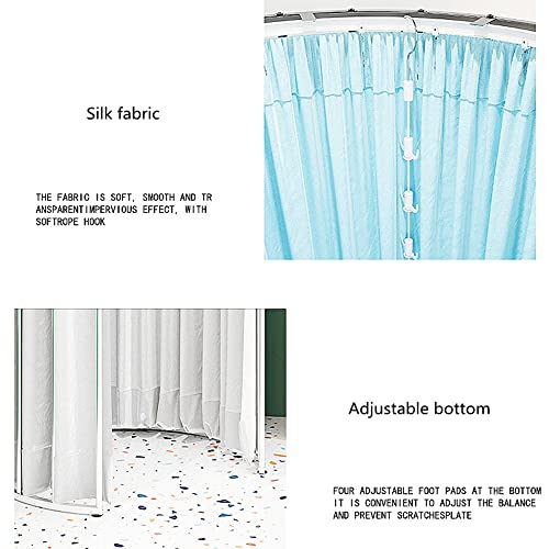 Clothing Store Fitting Room Silver Rod with Curtain, Portable Temporary Mobile Privacy Protection Dressing Room, Foldable Mall Simple Changing Room and Display Rack, 200x100cm (Pink)