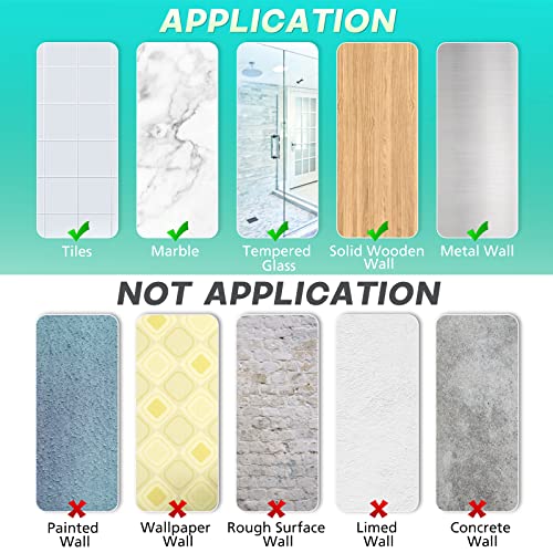 Shower Caddy Bathroom Organizer 3-Pack Adhesive Shower Shelves Rustproof Shower Shelf for Inside Shower Storage with Soap Holder and Adhesives