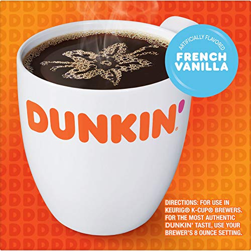 Dunkin' French Vanilla Flavored Coffee, 22 Keurig K-Cup Pods