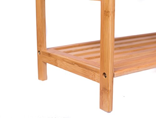 BirdRock Home 3 Tier Free Standing Shoe Rack with Handles - Bamboo - Wood - Closets and Entryway - Organizer - Fits 9 Pairs of Shoes