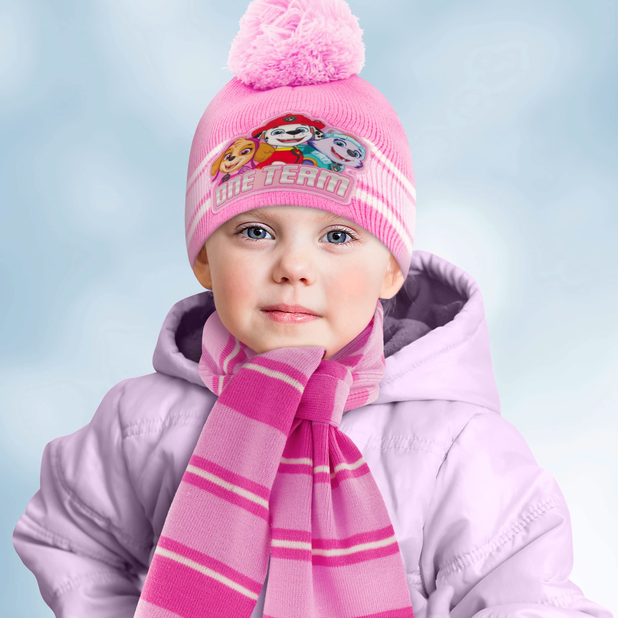 Nickelodeon Girls Toddler Winter Hat, Scarf & Mittens Set 2-4 Or Paw Patrol Marshall Hat, Scarves & Kids Gloves Sets 4-7
