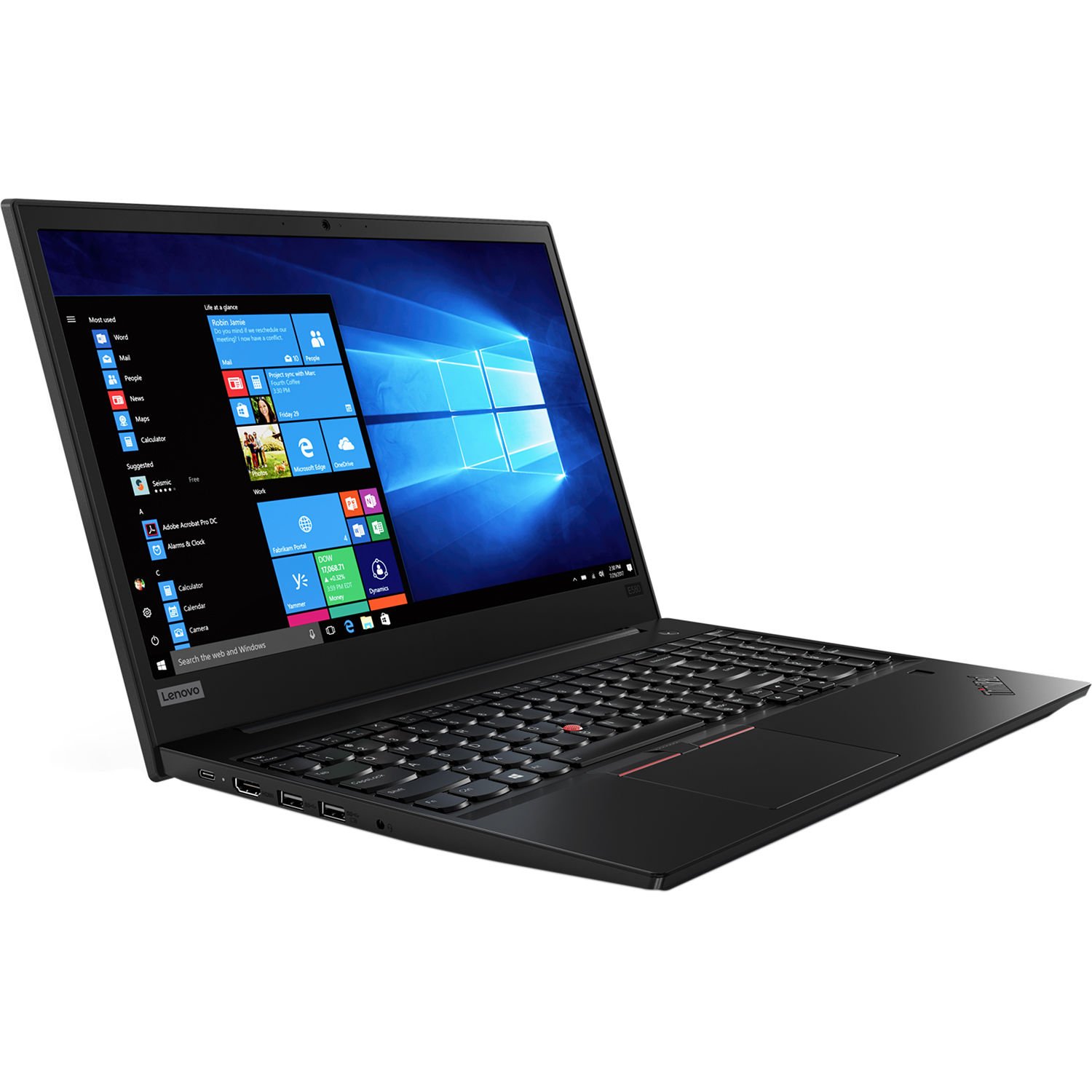 Lenovo ThinkPad E580 15.6 inch High Performance Business laptop, 256GB SSD, Intel Core i5 7th Gen, 8GB DDR4, WiFi, Gigabit LAN, HDMI, USB C, fingerprint reader, Windows 10 Pro, Thin & Light (Renewed)