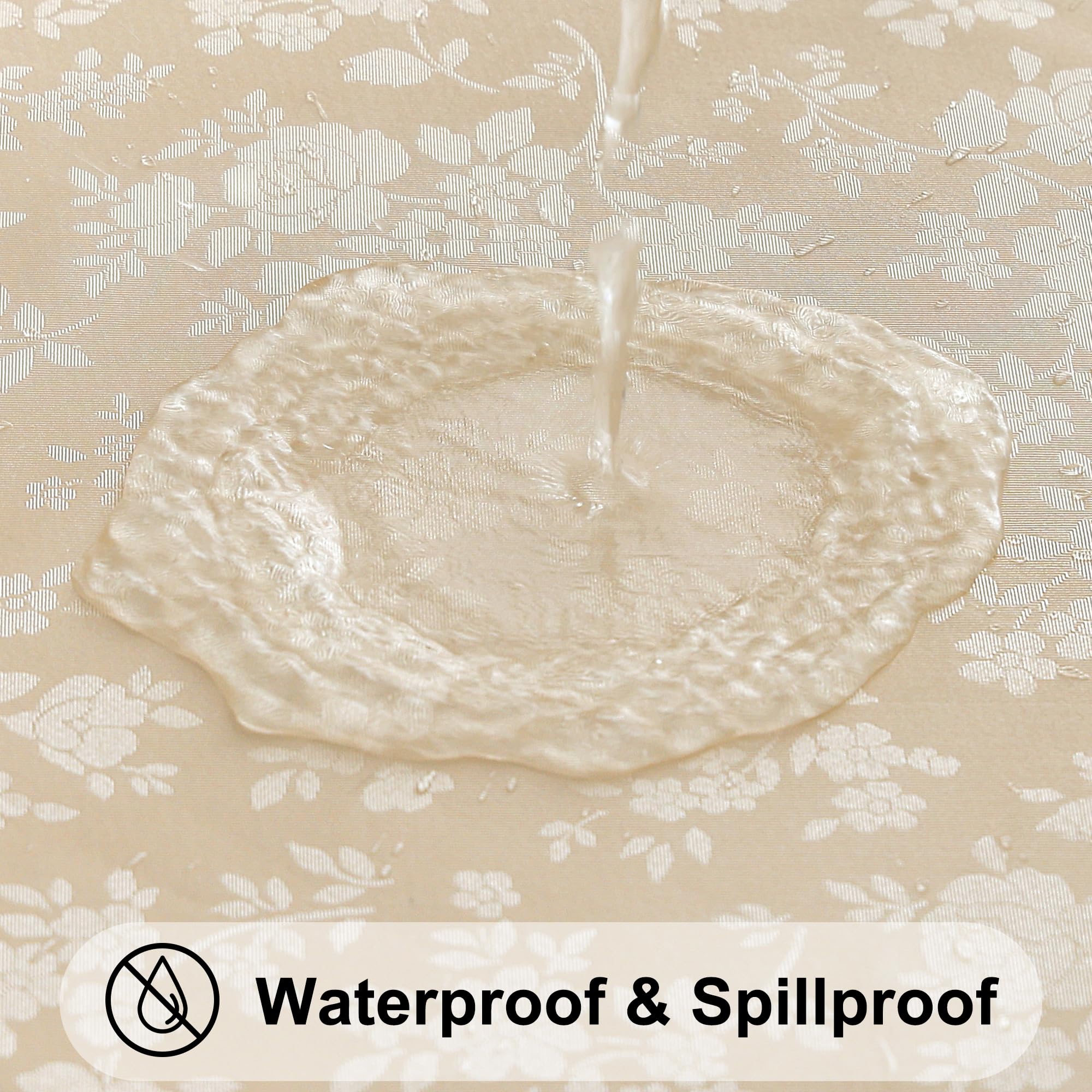 Smiry Rectangle Table Cloth, Waterproof Heavy Duty Vinyl Tablecloths, Wipeable Washable Table Cover for Kitchen and Dining Room (Beige, 60" X 120")