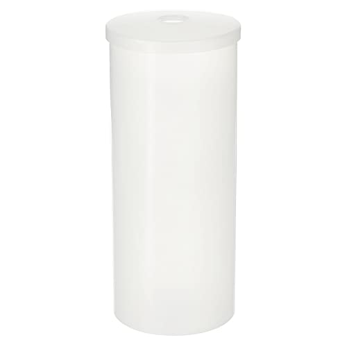 mDesign Plastic Floor Stand Toilet Paper Organizer with Cover, 3-Roll Space-Saving Tissue Storage for Bathroom - Fits Under Sink, Vanity, Shelf, in Cabinet, Corner - Aura Collection - Frost
