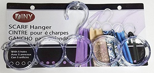 Efficient Closet Organizer: 5-Hole Snag-Free Scarf Hanger - Durable Plastic Storage Solution for Scarves, Belts, Jewelry, and More