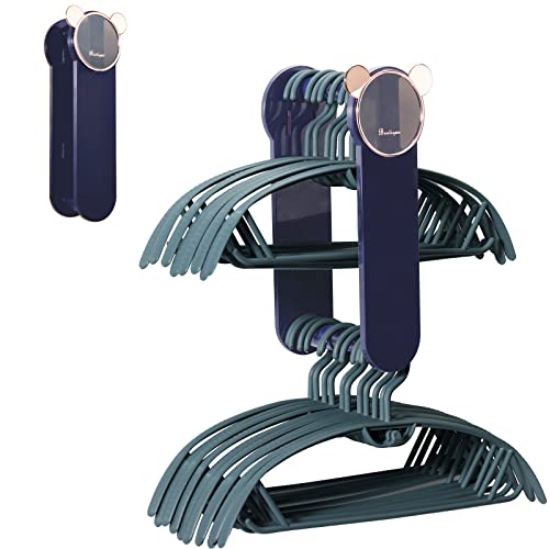 Hanger Organizer Stacker,Wall Mounted Stretchable Clothes Hanger Holder Organizer,Hanger Storage Rack(Blue)