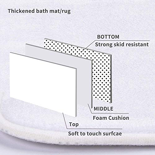 4 Pcs /Set Halloween Bathroom Decor Shower Curtain Sets with Bath Rugs ,Nightmare Before Christmas Bathtub Curtains Area Rug Mats Toilet Seat Cover Hooks Gray Skull Skeleton Blue Yellow (Black)