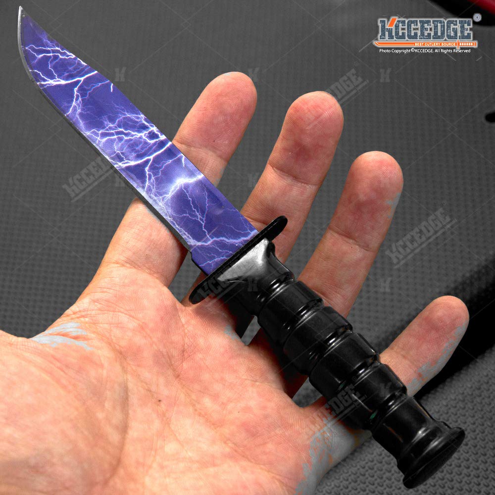 Tactical Knife Survival Knife Hunting Knife Fixed Blade Knife Combo Razor Sharp Edge Camping Accessories Camping Gear Survival Kit Survival Gear Tactical Gear 52319 (Lightning)