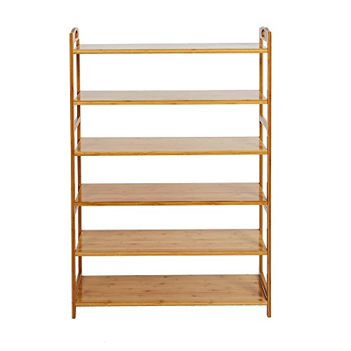 Livebest 6-Tier Entryway Shoe Rack Wooden Shoe Shelf Storage Organizer Cabinet