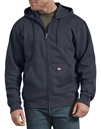 Dickies Men's Full Zip Fleece Hoodie, Dark Navy, Medium