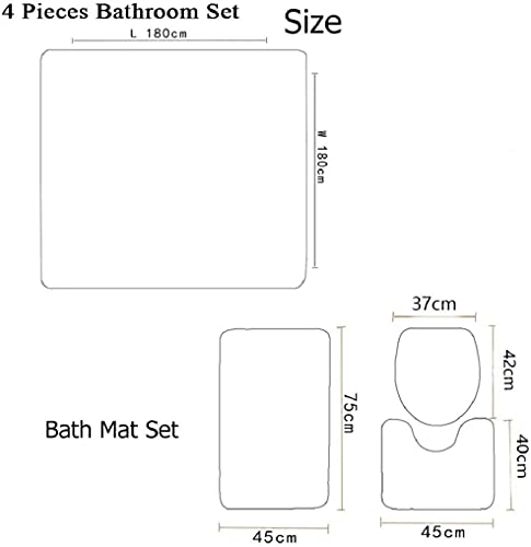 Yuaobeimei Colorful Tie Dye Shower Curtain Abstract Rainbow Cube Block Brick-Like Geometric 4 Pieces Bathroom Sets with Mat Rugs 3D Curtain Fabric Bath Decor