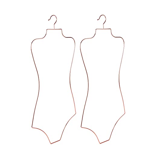 Arekuaei Rose Gold Wire Lingerie Hangers Body Shape Metal Display Bikini Swimwear hanger-10 of Pack