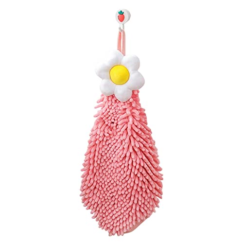 NGUMMS Chenille Hand Towel,Hanging Kitchen Towels,Kids Hand Towels Kitchen Hanging Hand Towels,Quick Dry Flower Towels Funny Cartoon Hand Towel for Kitchen, Absorbent Thick Hand Towel