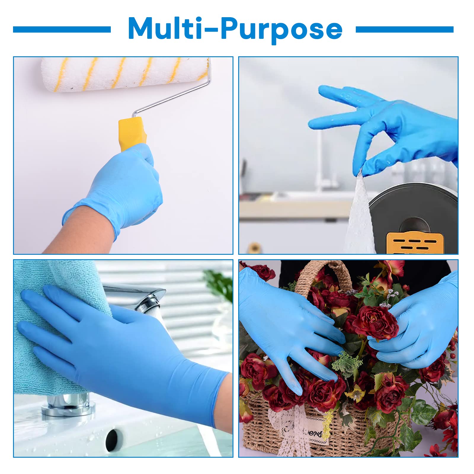 EDI Disposable Vinyl Gloves Large, 100 pcs (Blue)