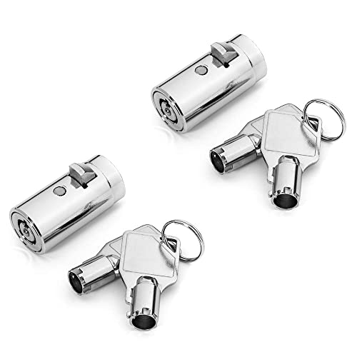 Westway Locks Vending Machine Lock and Key Pack of 02 - Tubular Keyway with Chrome Finish - Keyed Alike High Security Lock - Vending Machine Lock for Pepsi Machine, Coke Machine, Snack/Candy Machine