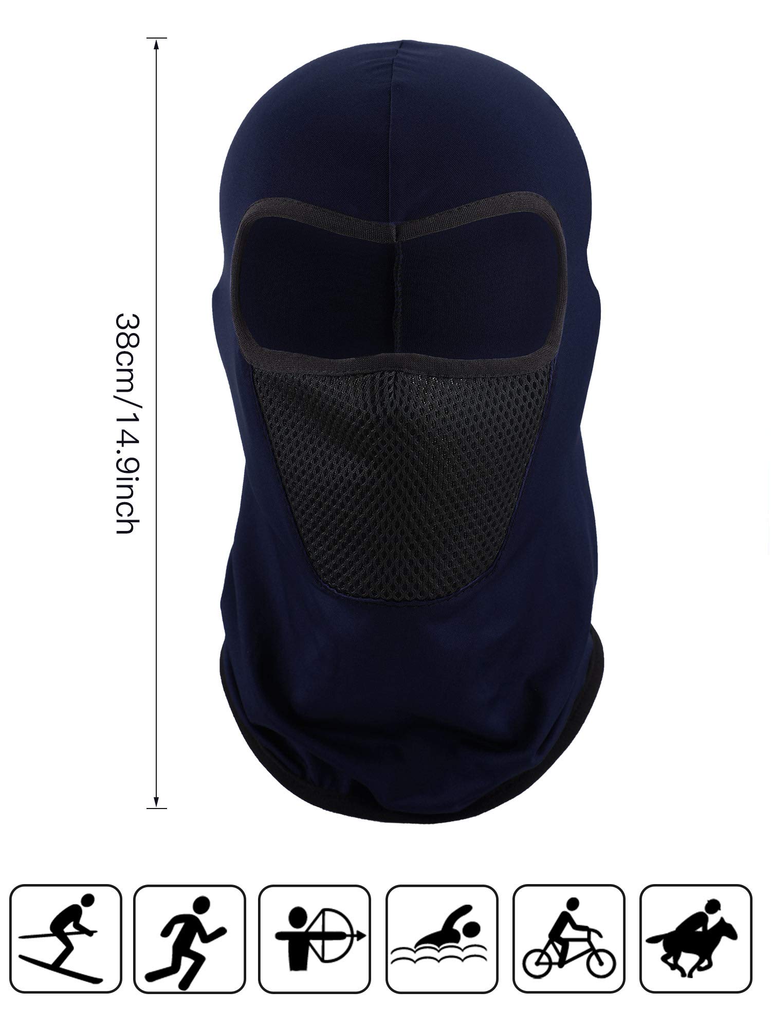 Blulu 4 Pieces Balaclava Full Face Mask Winter Windproof Balaclava Neck Sun Protection Breathable Face Cover(Solid Colors)