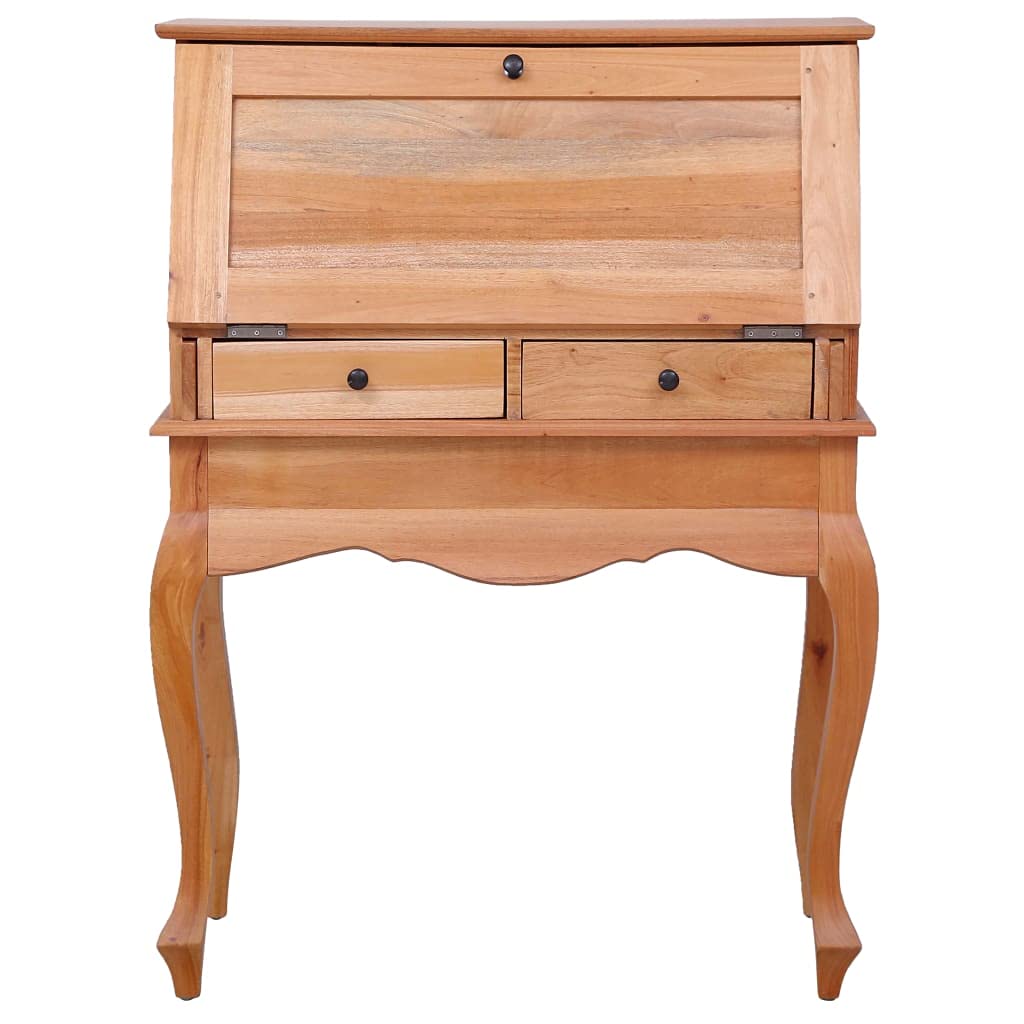 vidaXL Solid Mahogany Wood Secretary Desk Drawers 30.7" Office Workstation