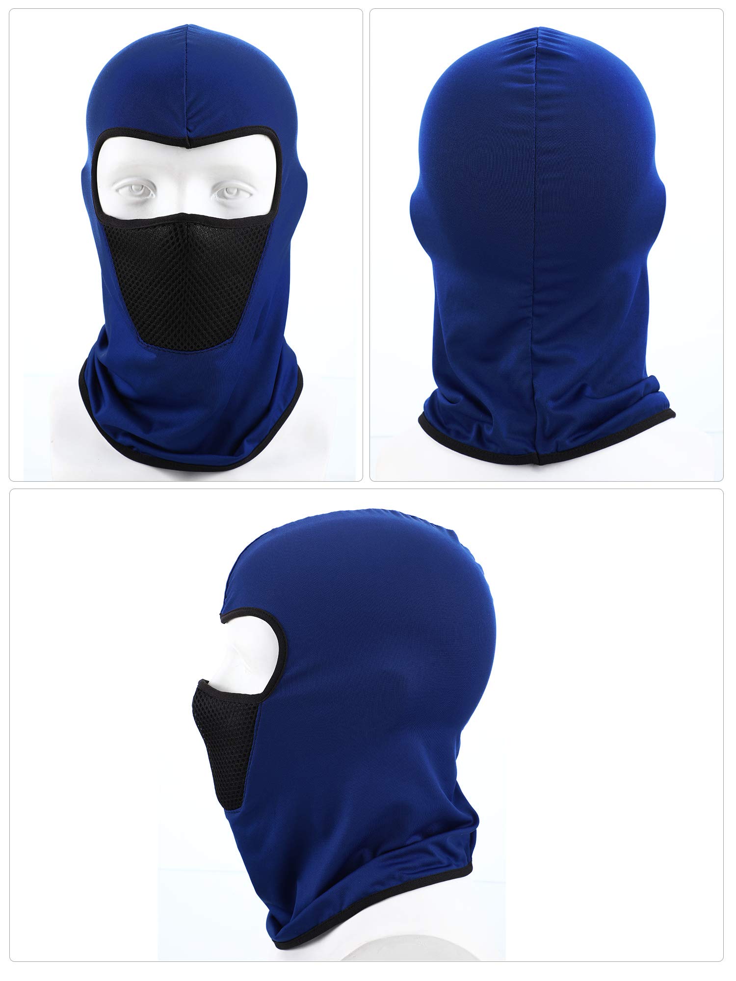 Blulu 4 Pieces Balaclava Full Face Mask Winter Windproof Balaclava Neck Sun Protection Breathable Face Cover(Solid Colors)