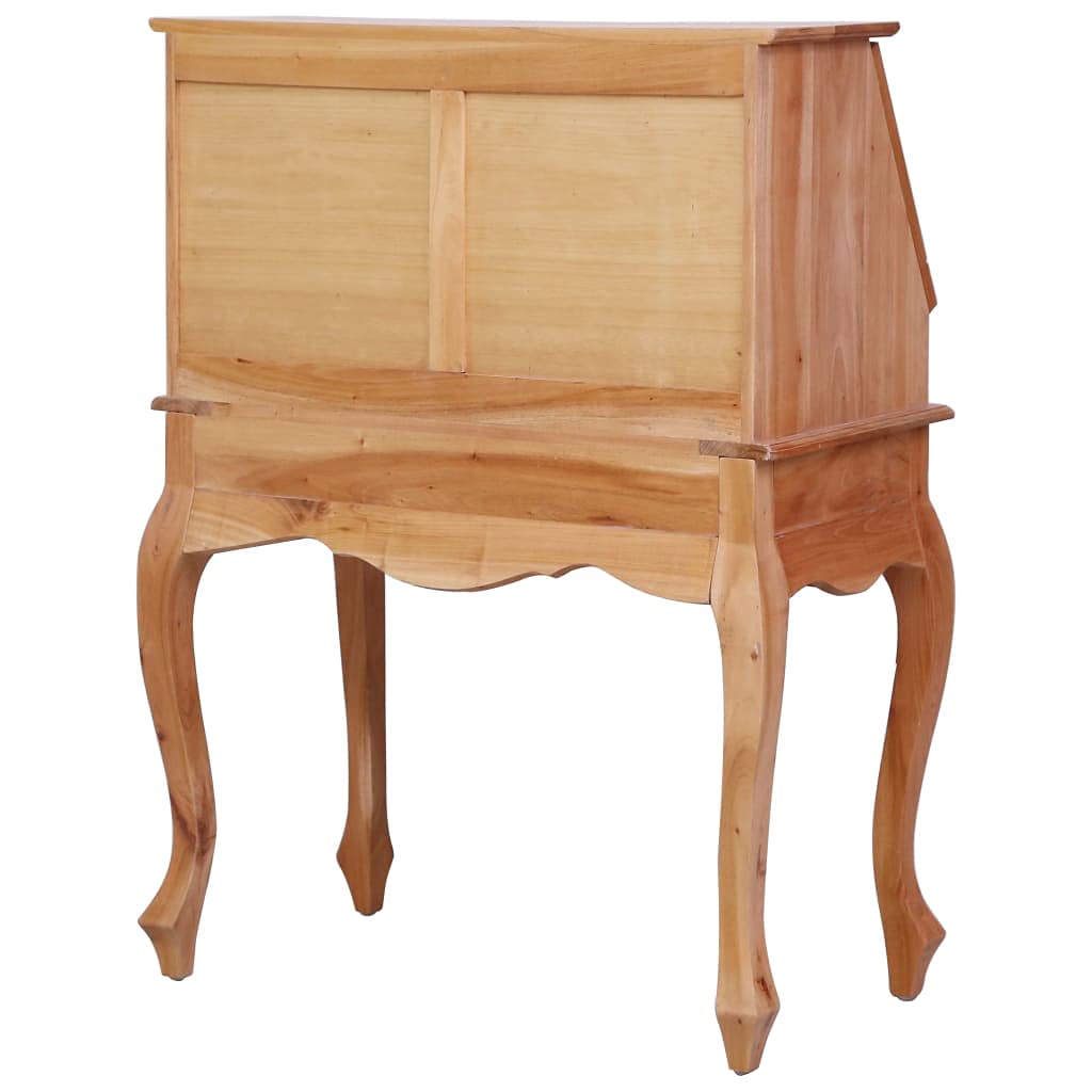vidaXL Solid Mahogany Wood Secretary Desk Drawers 30.7" Office Workstation
