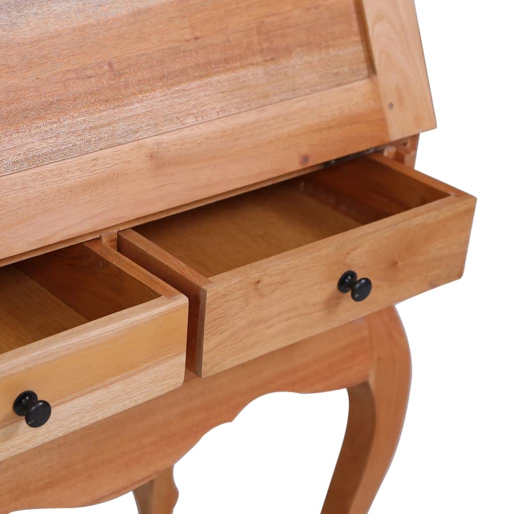 vidaXL Solid Mahogany Wood Secretary Desk Drawers 30.7" Office Workstation