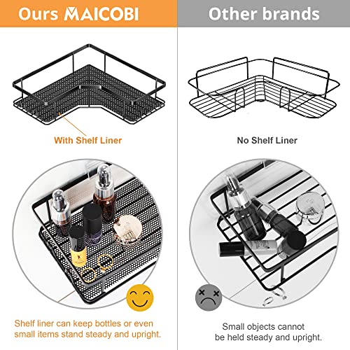 Corner Shower Caddy - Black Shower Organizer Hanging,Shower Shelves,Shower Racks Storage with Small Round Hole Bathroom Shelf for Inside Shower and Restroom 2 Park