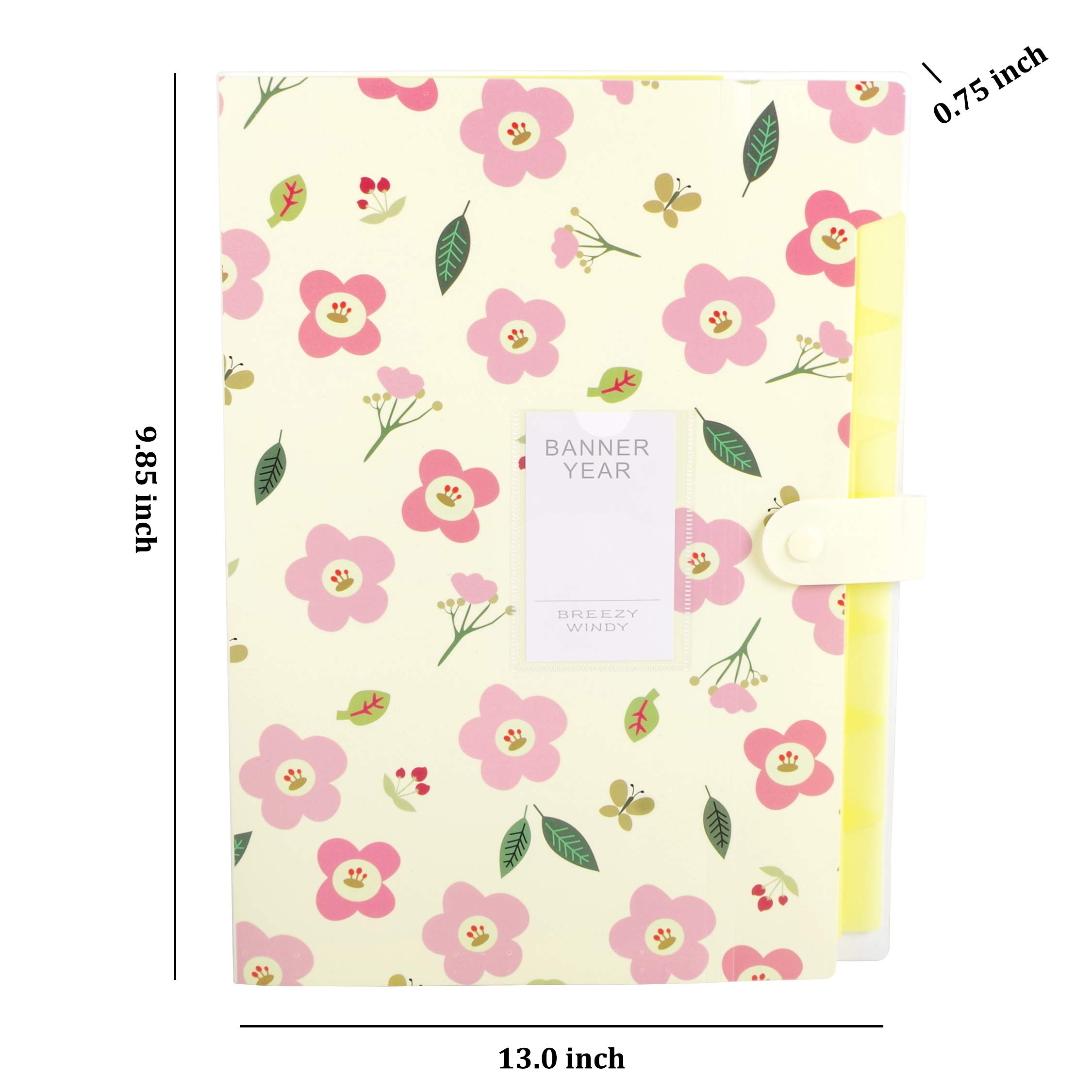 Expanding Files Folder 8 Pockets A4 Accordion File Organizer,Index Accordion Binder High Capacity Expanding Document Folder for Business Office Study Yellow