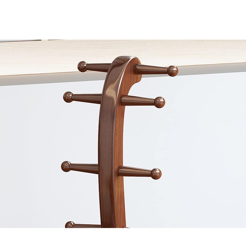 DOUBAO Wooden Wall Entrance Floor Standing Coat Rack Clothes Garment Rack Wardrobe Hat Stand Furniture (Color : E, Size : As Shown)