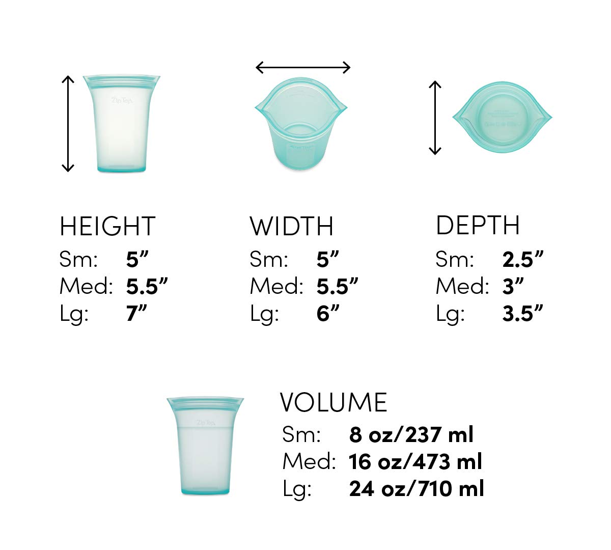 Zip Top Reusable Food Storage Bags | 3 Cup Set [Lavender] | Silicone Meal Prep Container | Microwave, Dishwasher and Freezer Safe | Made in the USA