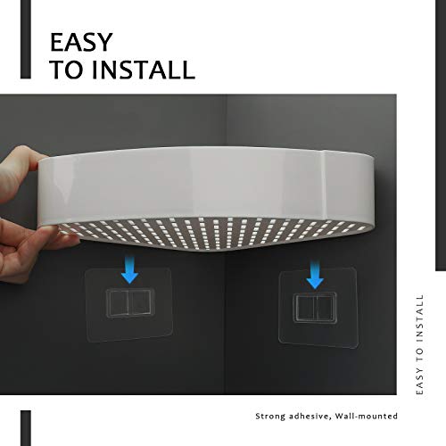 FOBBHOME Adhesive Corner Shelf Bathroom Shower Caddies Organizer Shower Corner Shelf Bathroom Shelf Drilling Wall Mount Storage Rack