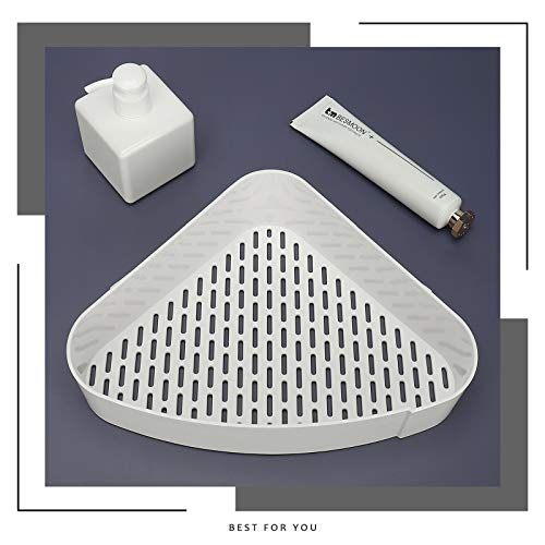 FOBBHOME Adhesive Corner Shelf Bathroom Shower Caddies Organizer Shower Corner Shelf Bathroom Shelf Drilling Wall Mount Storage Rack