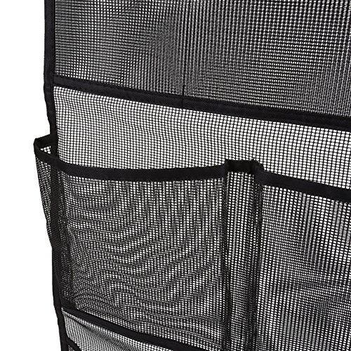 MagicFeel Mesh Hanging Shower Caddy Bath Organizer with 7 Mesh Pockets Bathroom Accessories Hang on Shower Curtain Rod Liner Hook Save Space in Bathroom Tub with 3 Rings (2 Pack)
