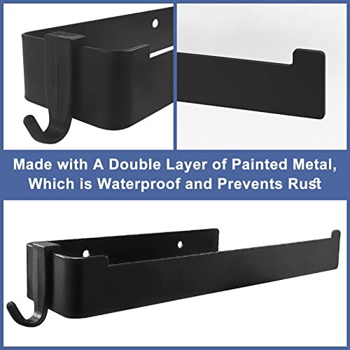 2 Pack Hanger Storage Stacker Stand,Hanger Organizer Stacker,Hanger Holder Rack with Hook for Closet, Hanger Stacker for Closet Laundry Room,Space Saving Clothes Hanger Storage Rack,Drilling (Black)
