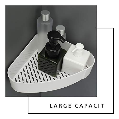 FOBBHOME Adhesive Corner Shelf Bathroom Shower Caddies Organizer Shower Corner Shelf Bathroom Shelf Drilling Wall Mount Storage Rack